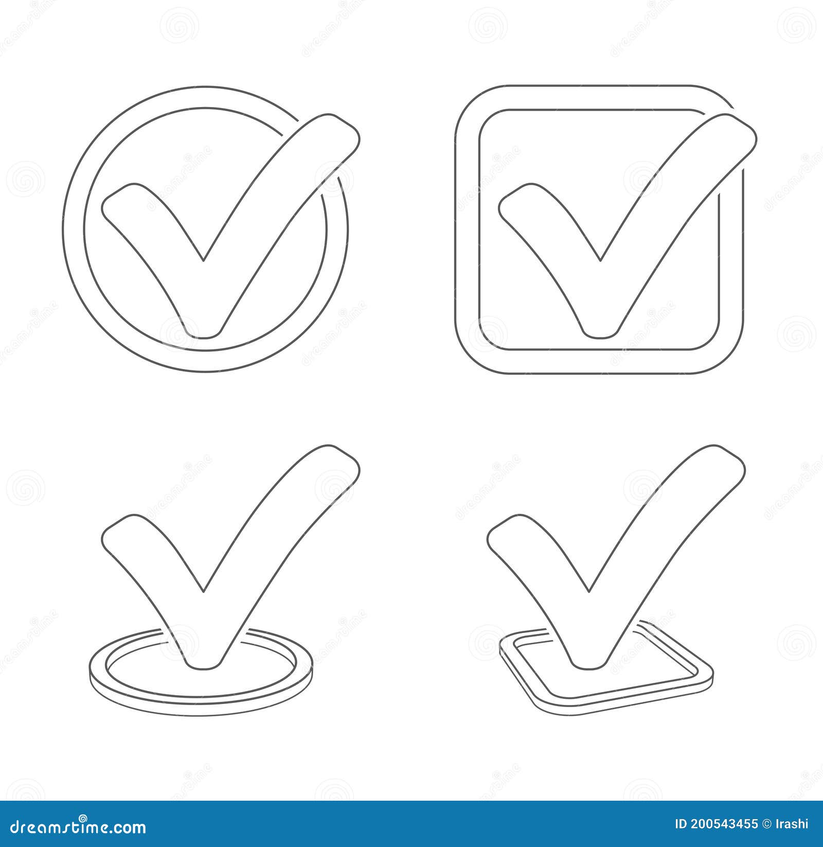 Check mark icon stock vector. Illustration of tick, sign - 200543455