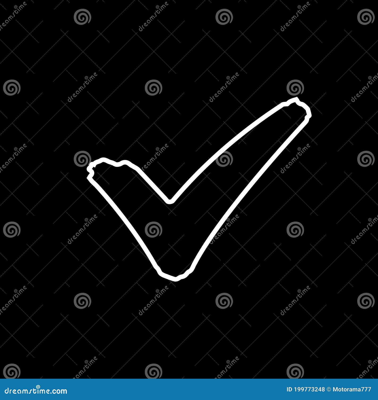 Check Mark Outline Icon and Ok Symbol Stock Vector - Illustration of ...