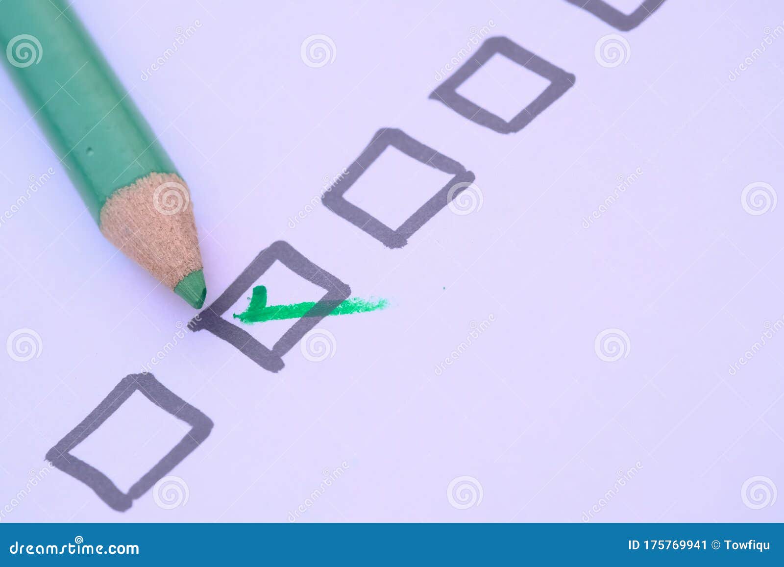 Check Mark on Paper with Green Pen Stock Image - Image of mark, opinion ...