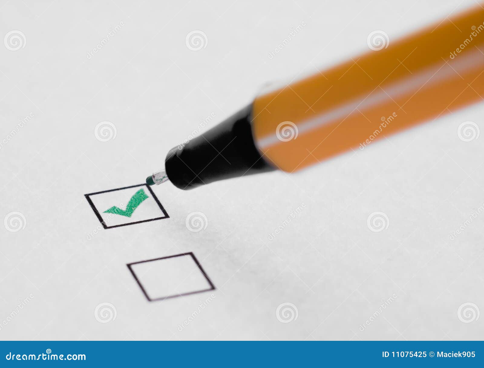 Check mark and pen stock image. Image of form, election - 11075425