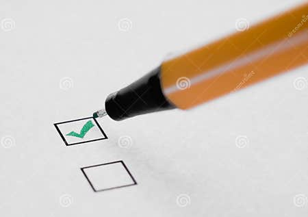 Check mark and pen stock image. Image of form, election - 11075425