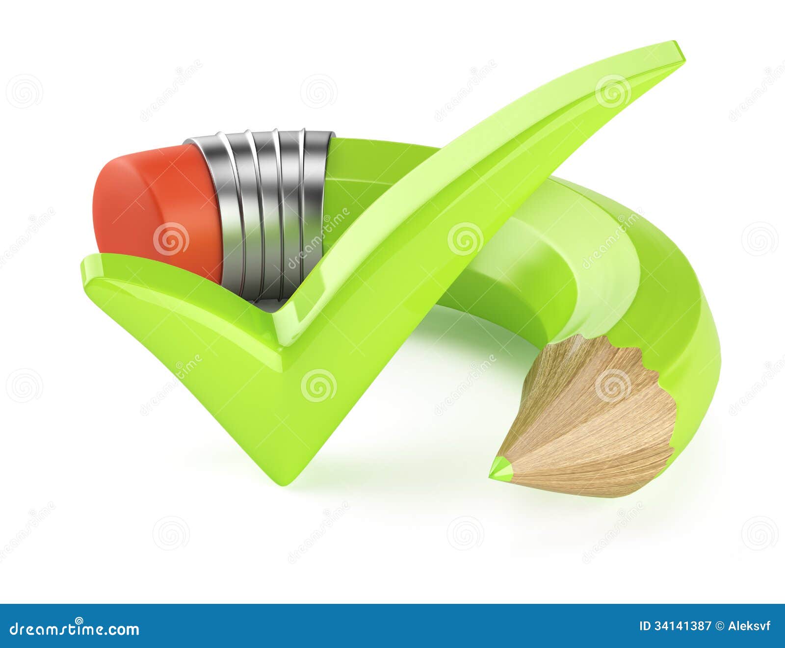 Check mark and pencil stock illustration. Illustration of selection ...