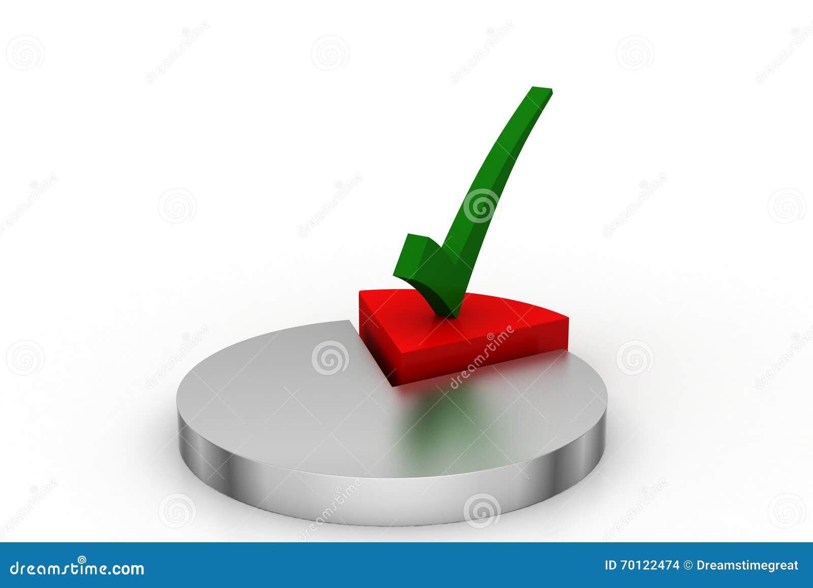 Check mark with pie chart stock illustration. Illustration of design ...