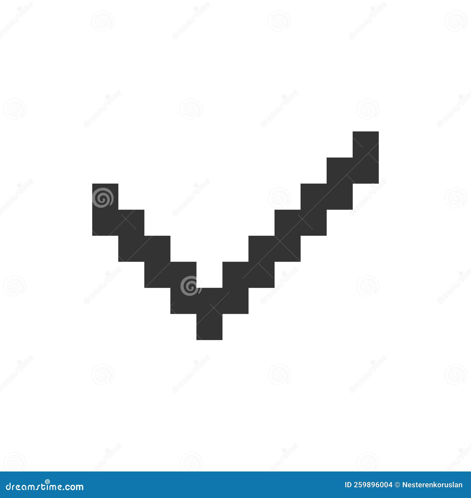 Check Mark Pixelated Ui Icon Stock Vector - Illustration of pixel ...