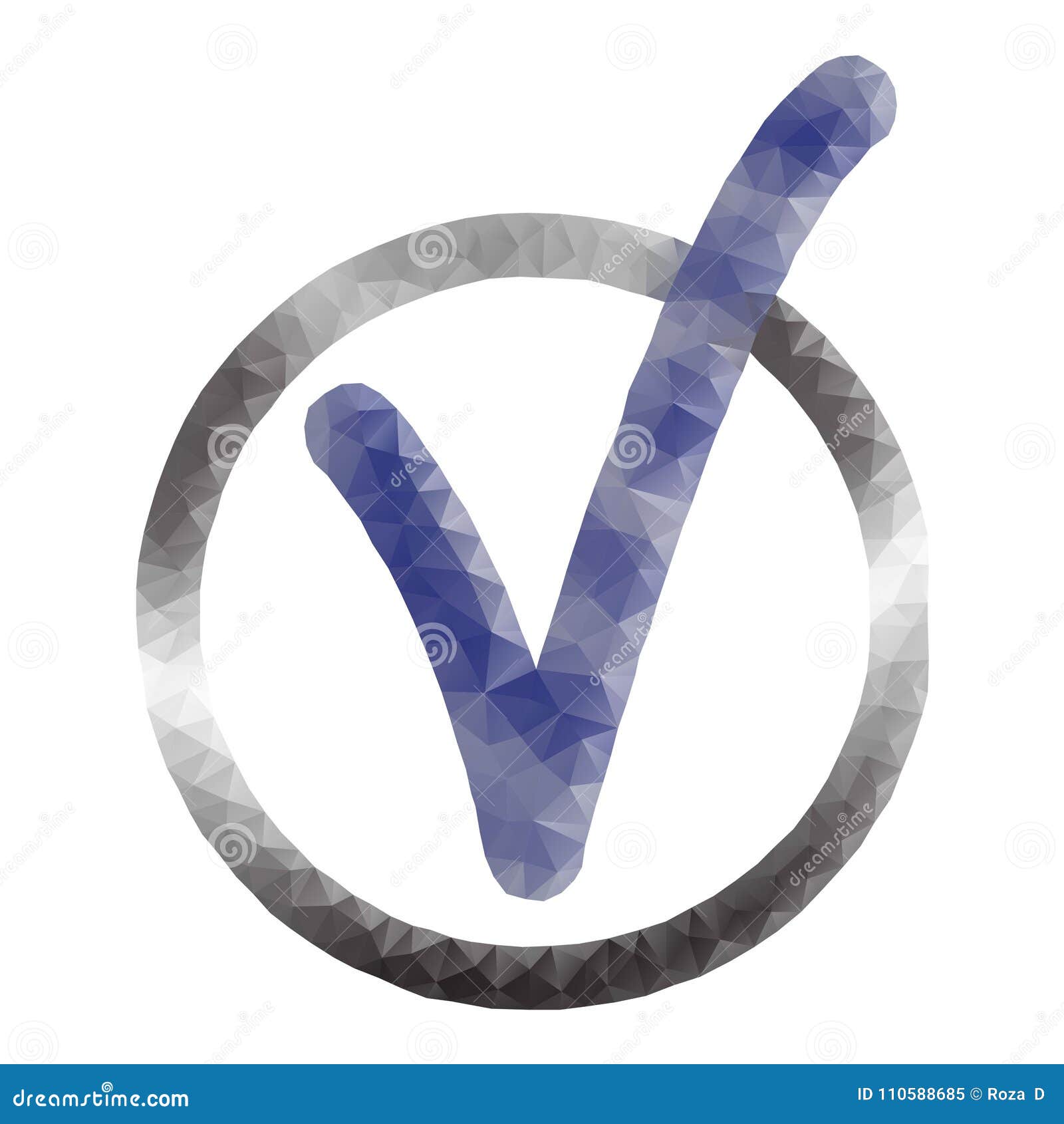 Check mark polygon stock vector. Illustration of shape - 110588685