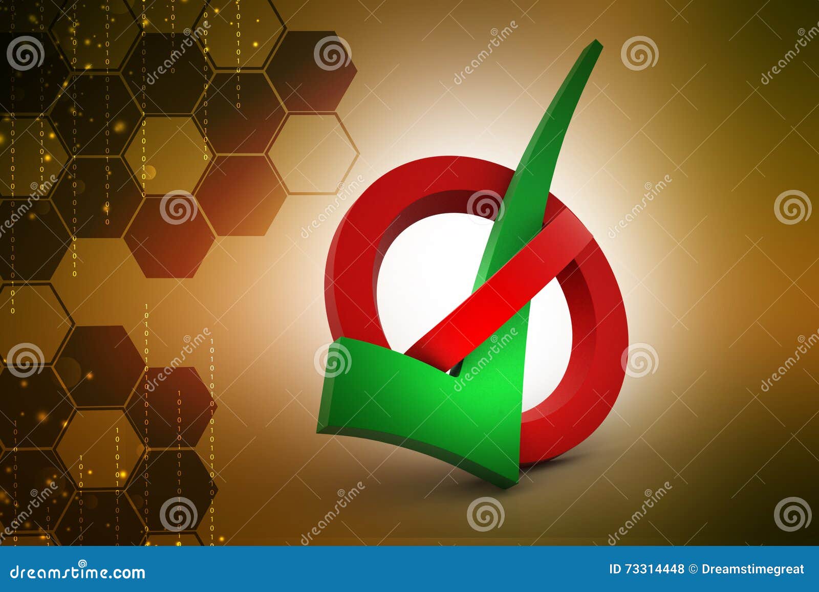 Check Mark in Prohibition Sign Stock Illustration - Illustration of ...