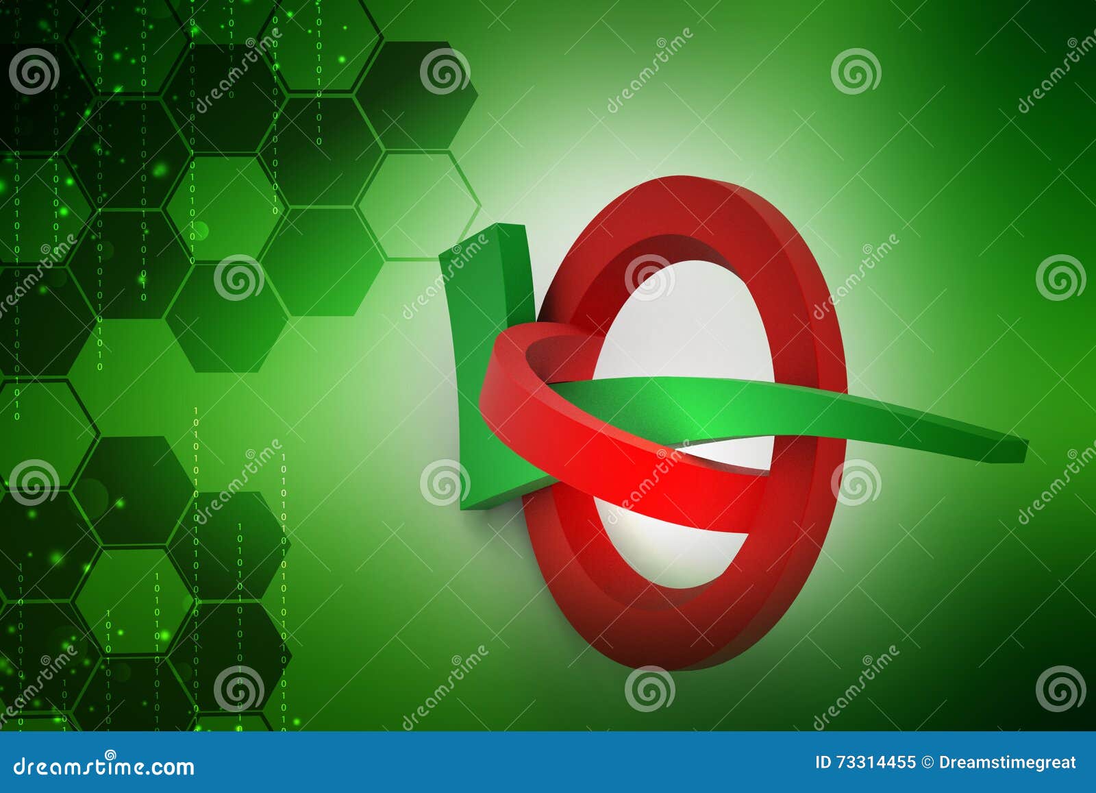 Check Mark in Prohibition Sign Stock Illustration - Illustration of ...