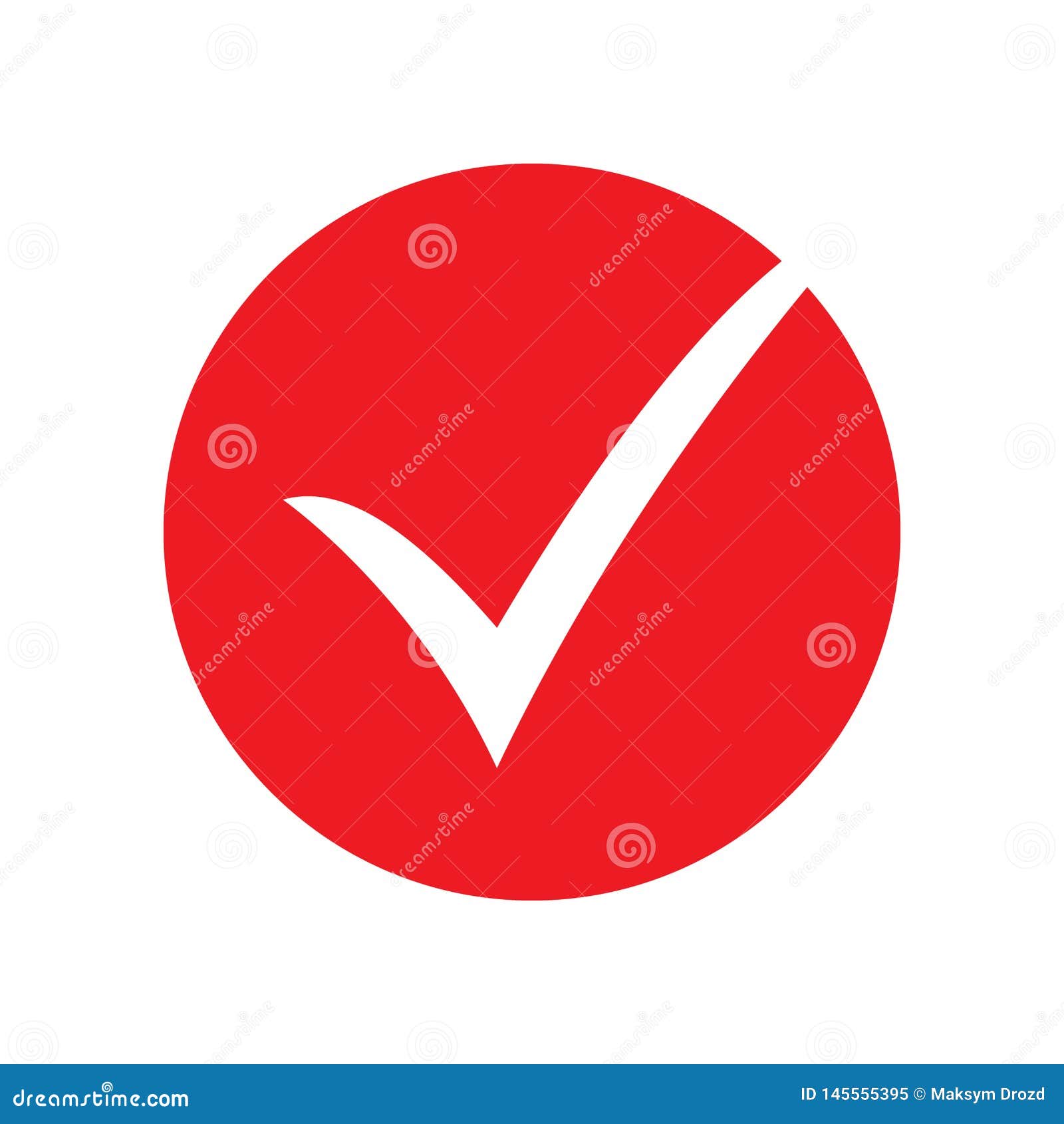 Check Mark in Red Circle Icon Vector Stock Illustration - Illustration ...