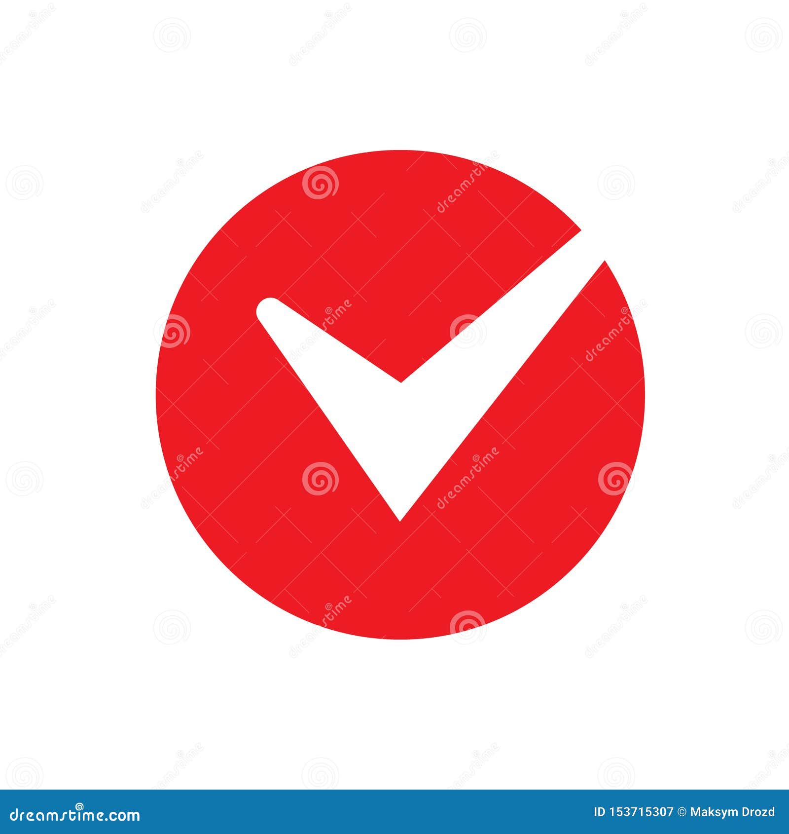 Check Mark in Red Circle Icon Vector Stock Illustration - Illustration ...