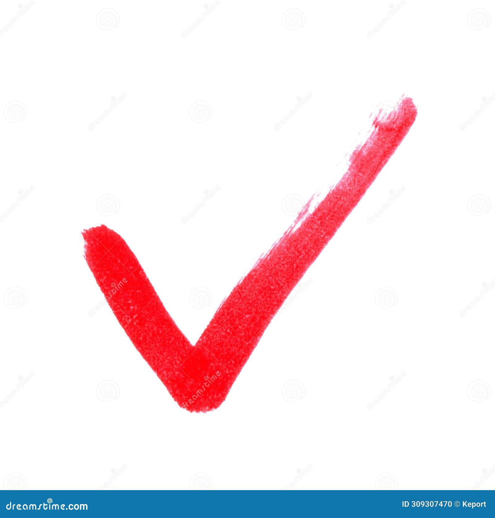 Check Mark with Red Color Painted with Paintbrush Stock Photo - Image ...