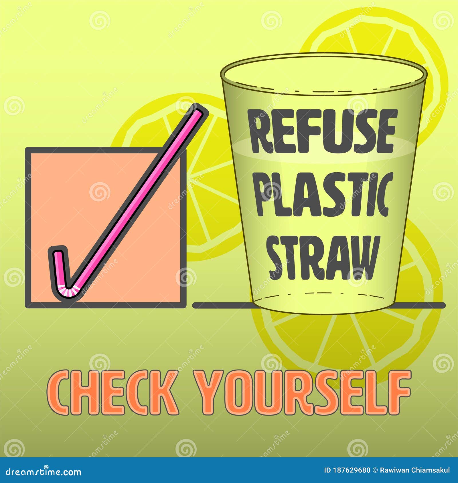 Check Mark Refuse Straw 1 stock vector. Illustration of deny - 187629680