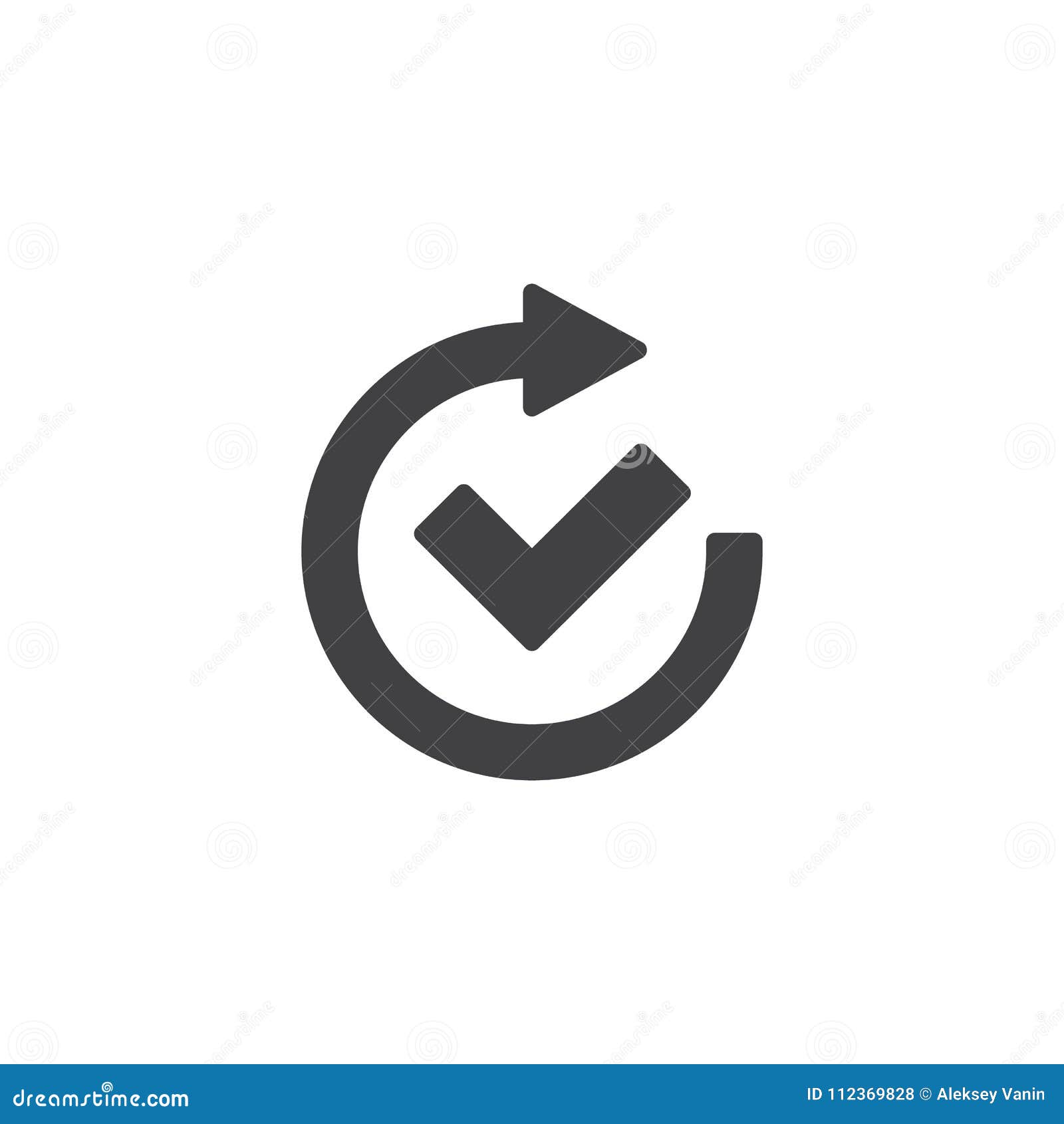 Check Mark and Rotate Arrow Vector Icon Stock Vector - Illustration of ... Check Mark and Rotate Arrow Vector Icon Stock Vector - Illustration of ...