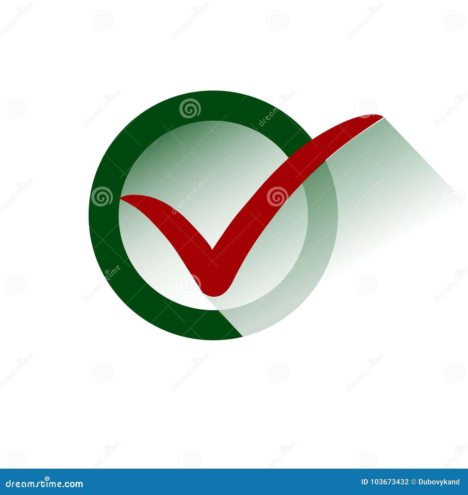 Check Mark in Round Box Vector Stock Illustration - Illustration of ...