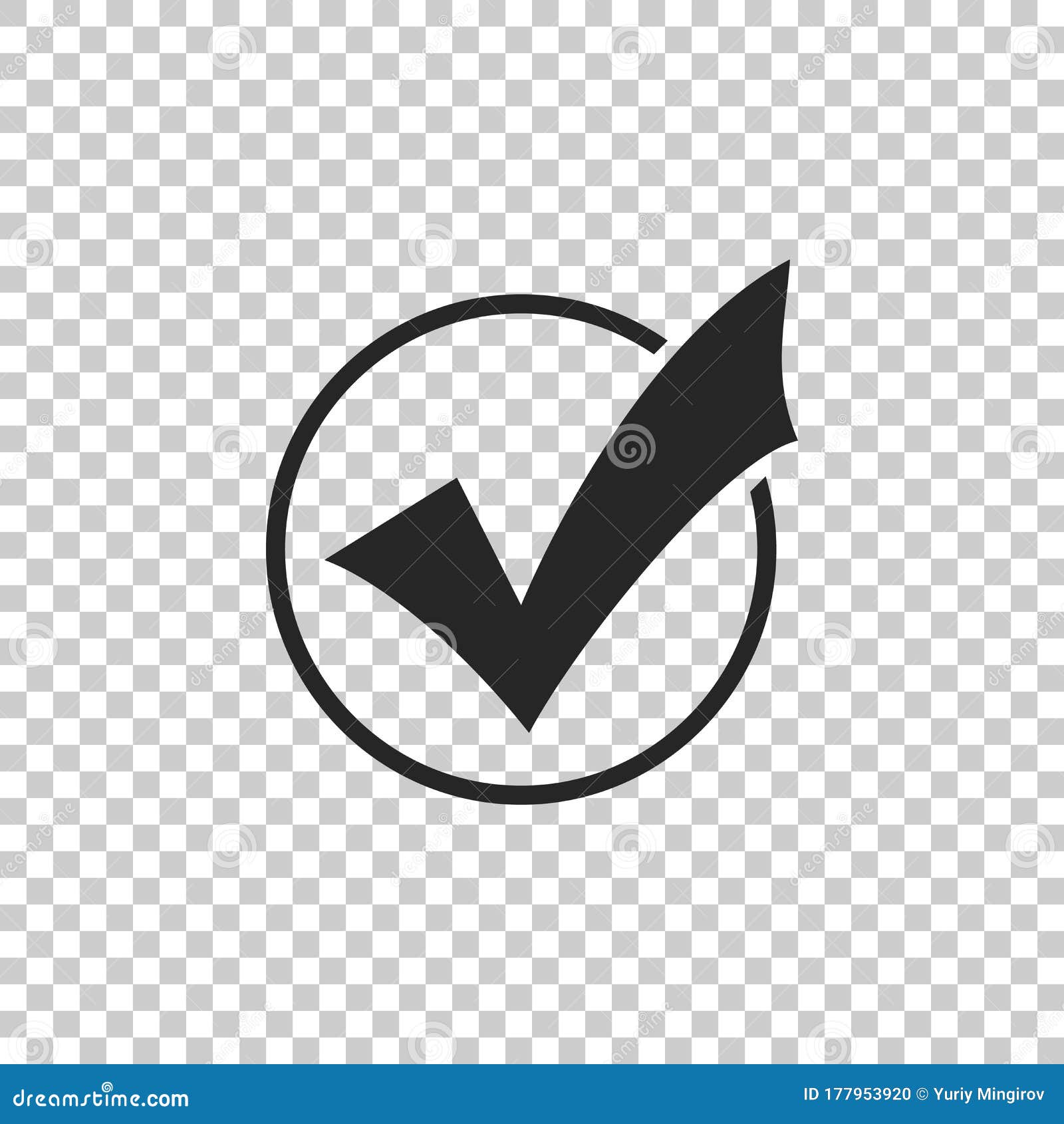 Check Mark in Round Icon Isolated on Transparent Background. Check List ...