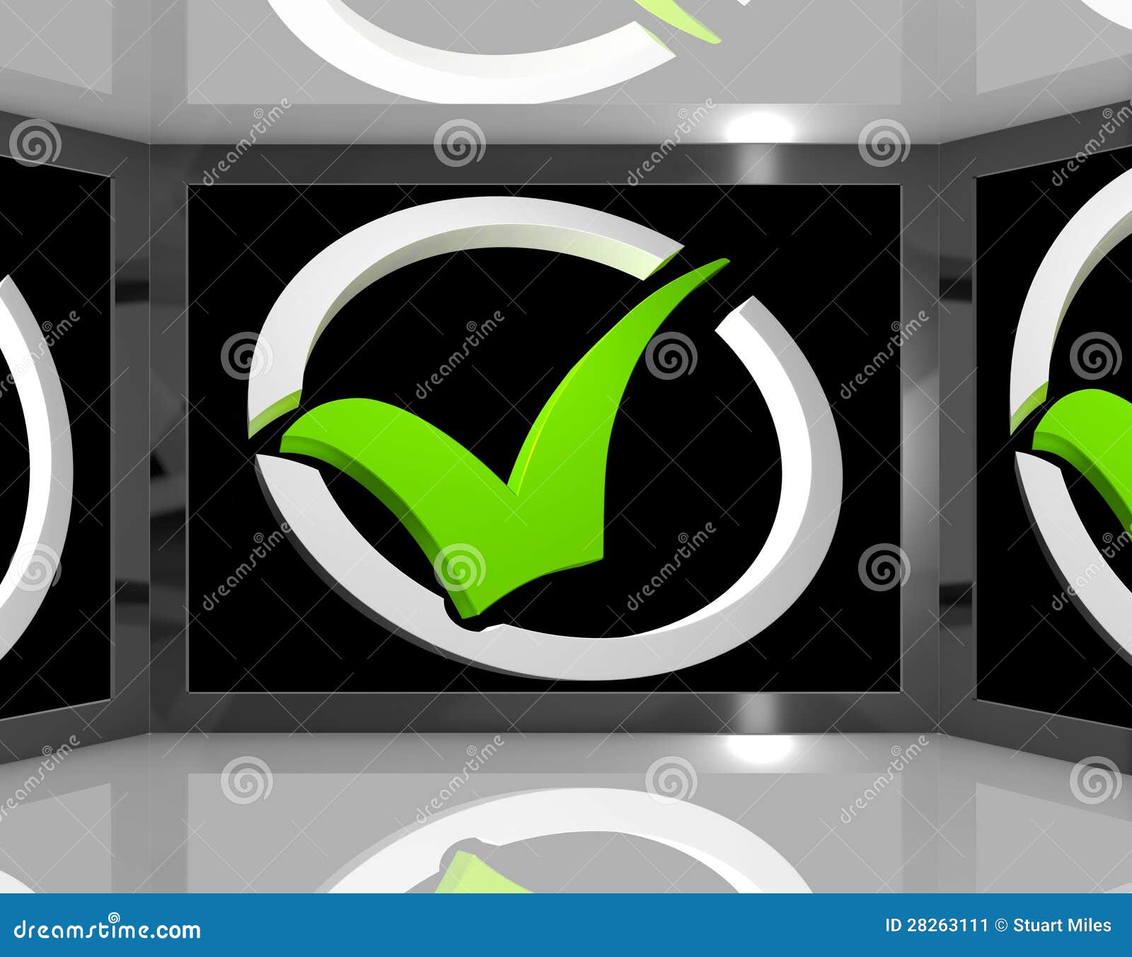 Check Mark on Screen Showing Passed Exam Stock Illustration ...