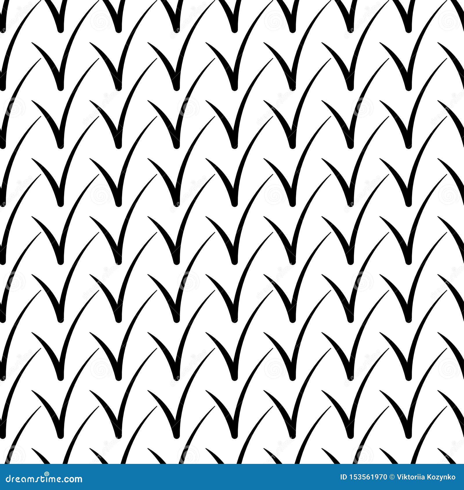 Check Mark Seamless Pattern on White Background. Tick Symbol. Vector ...