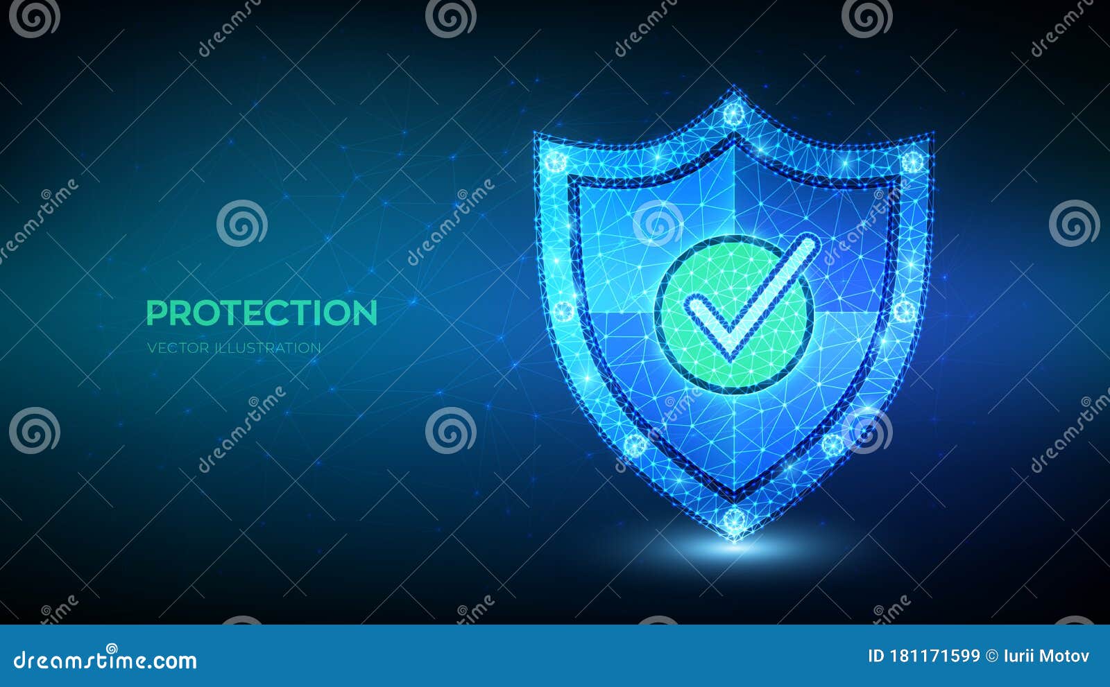 Check Mark on Security Shield. Protection or Safe Business Concept ...