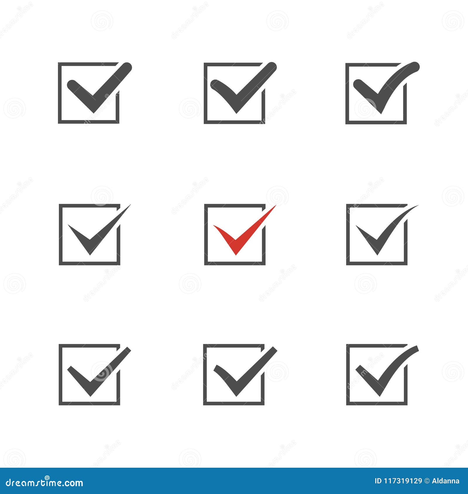 Check Mark Set Over White.Red Tic.Choice Element Stock Vector ...