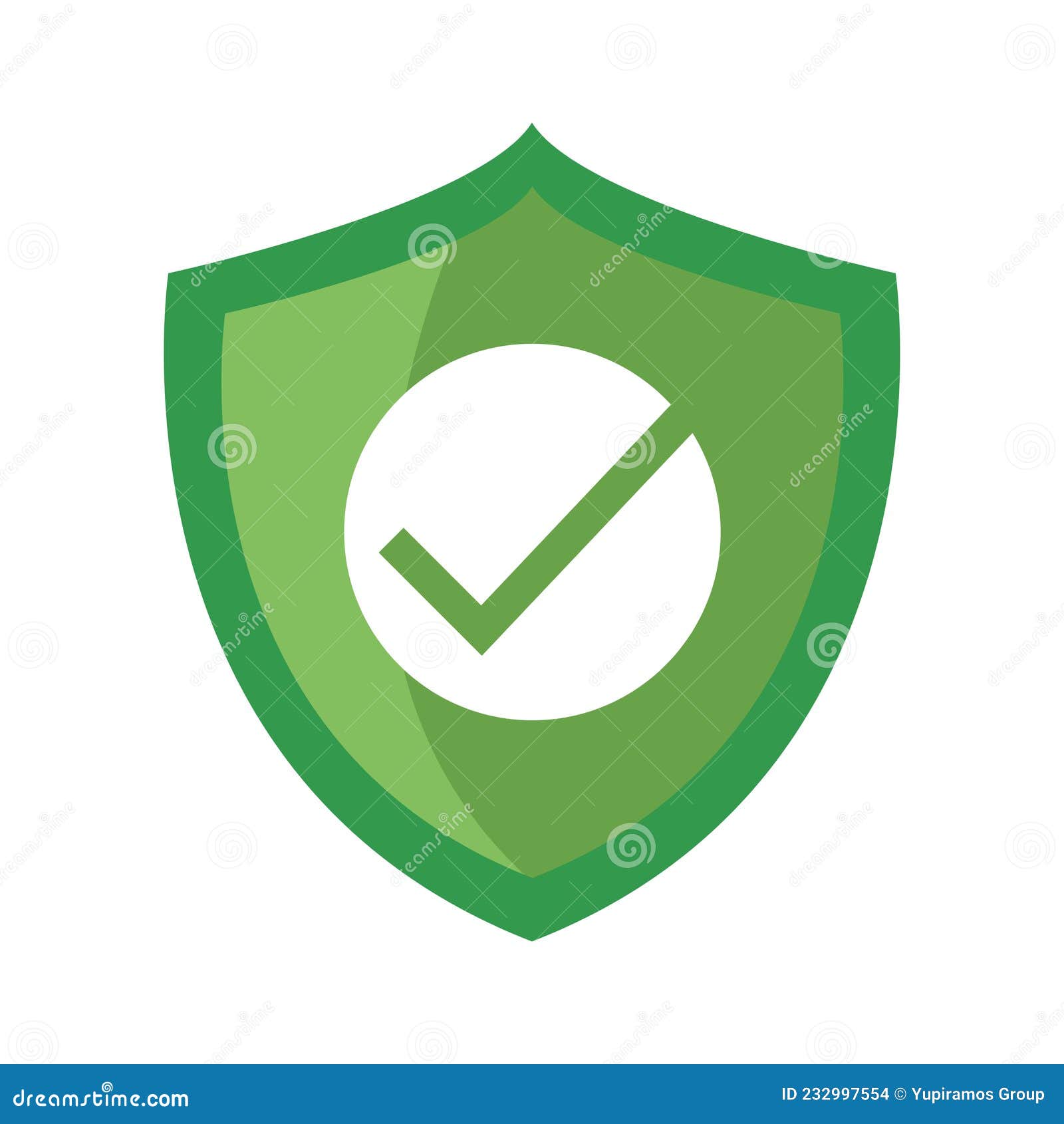 Check mark in shield stock vector. Illustration of shield - 232997554