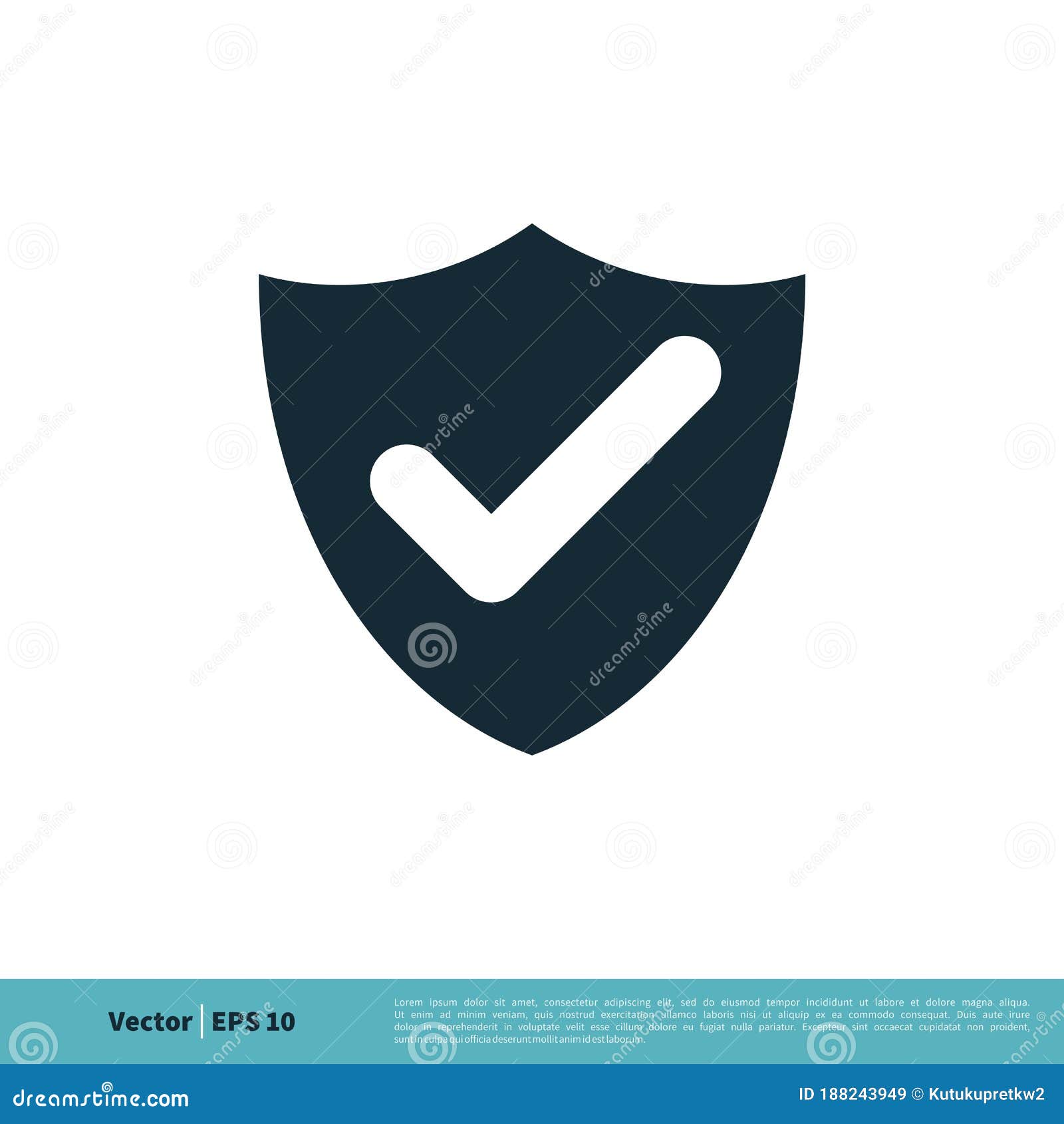 Check Mark Shield Icon Vector Logo Template Illustration Design. Vector ...