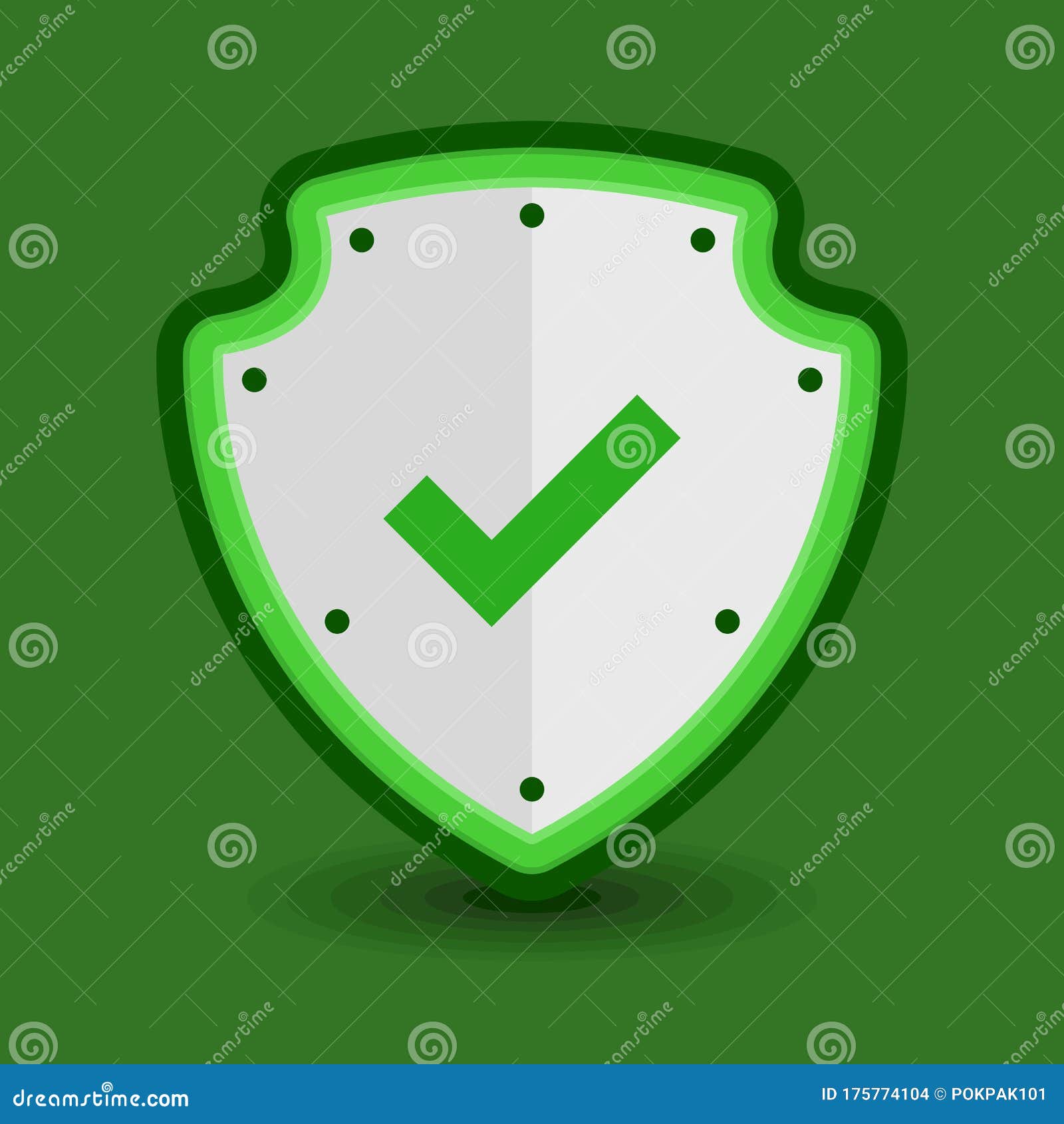 Check mark shield stock vector. Illustration of check - 175774104