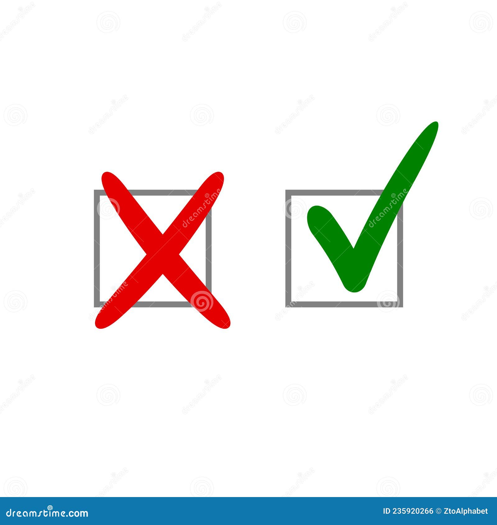Check Mark Sign Approved and Reject Stock Vector - Illustration of ...