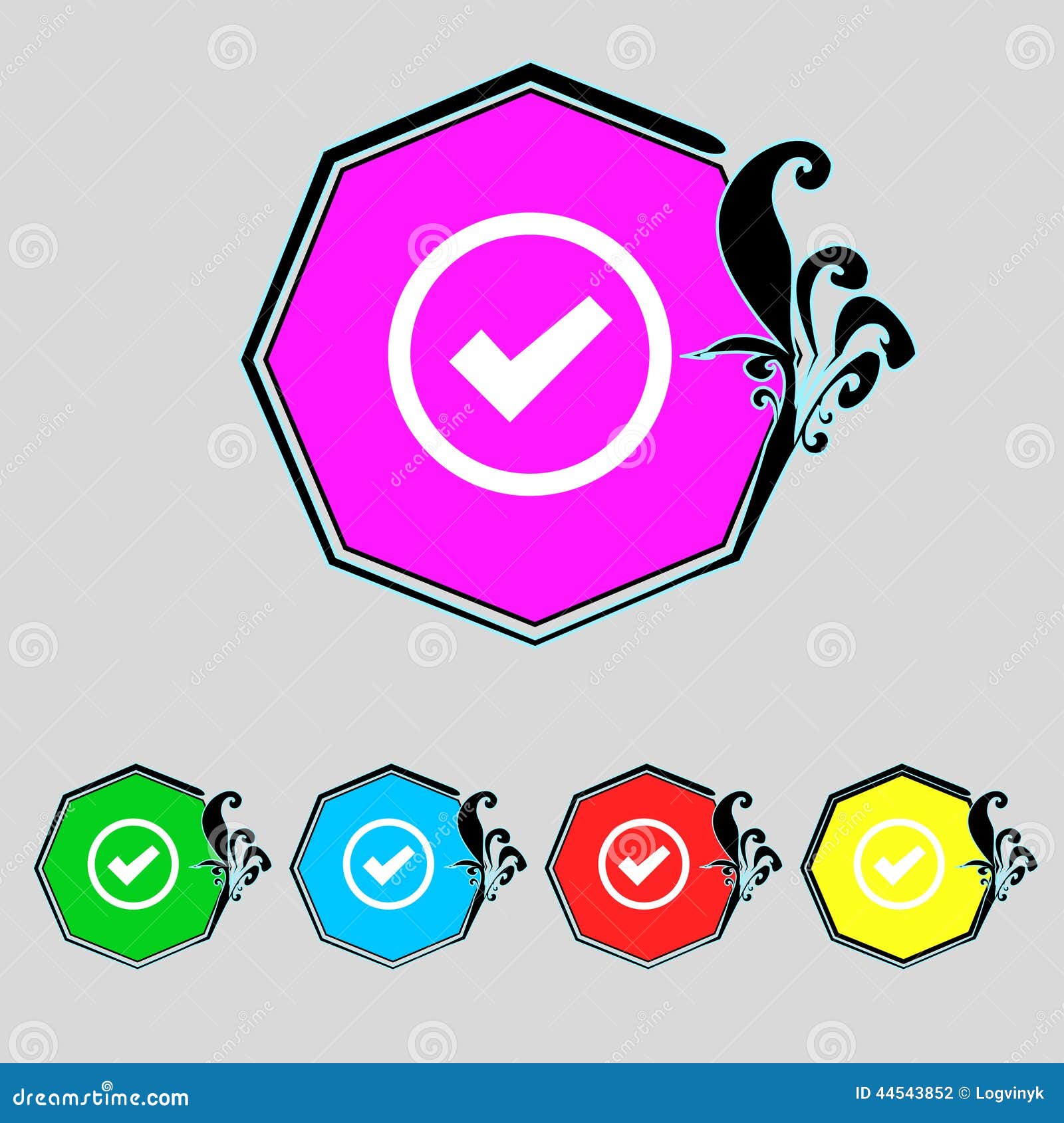 Check Mark Sign Icon. Checkbox Button Stock Vector - Illustration of ...