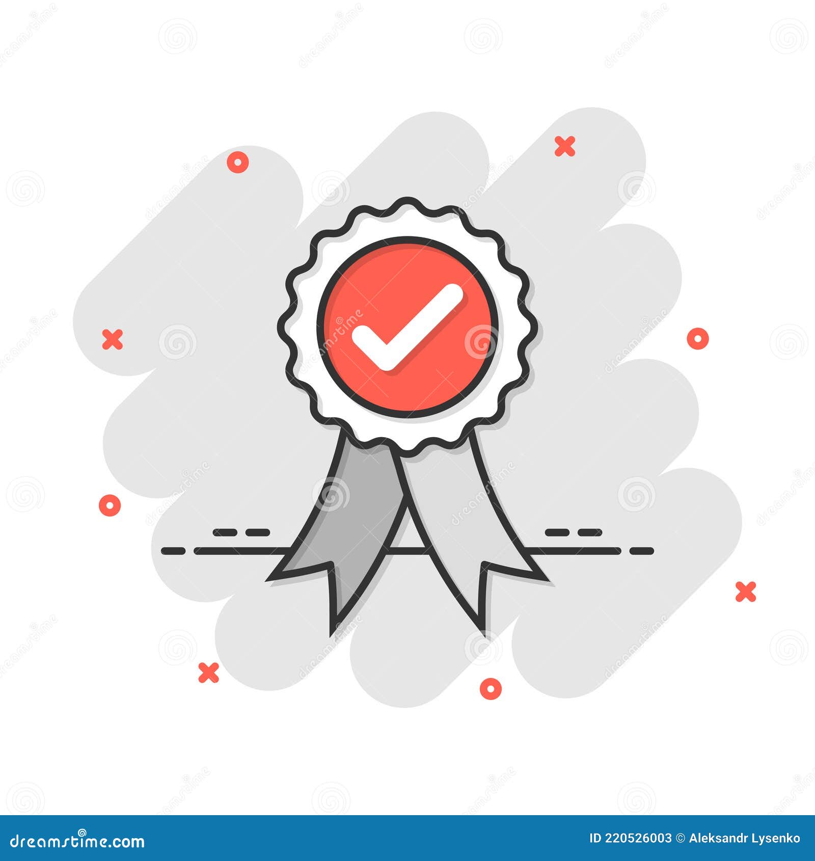 Check Mark Sign Icon in Comic Style. Confirm Button Cartoon Vector ...