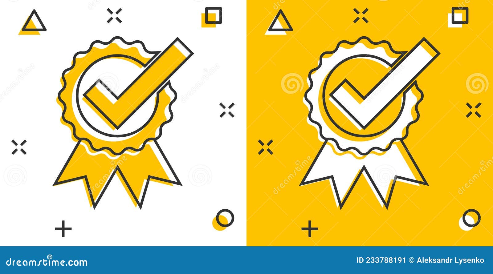 Check Mark Sign Icon in Comic Style. Confirm Button Cartoon Vector ...