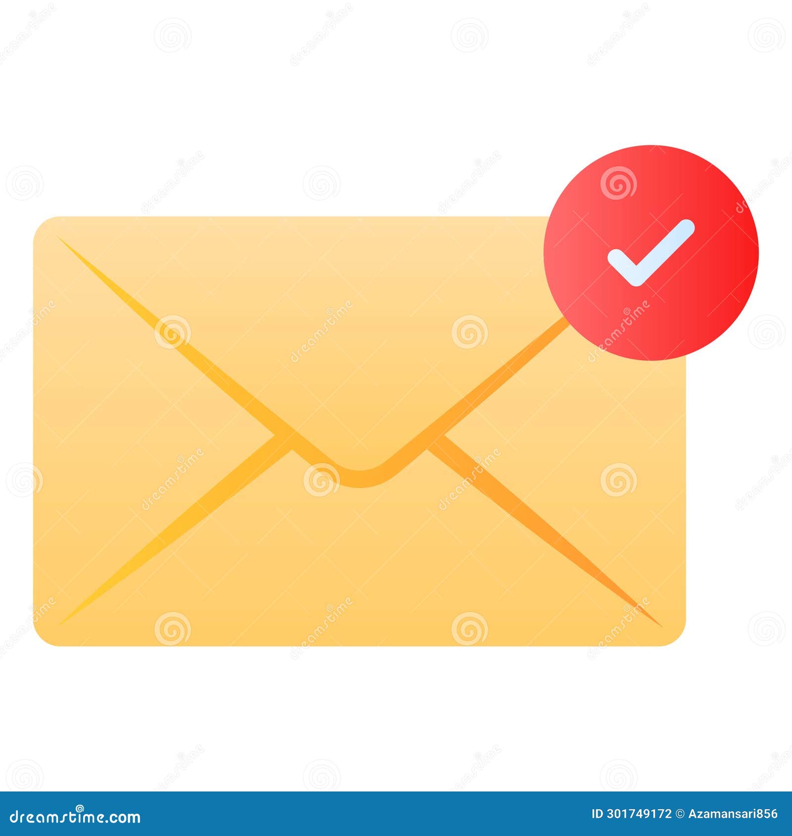 Check Mark Sign on Mail Concept Icon of Checked Mail, Ready To Use ...