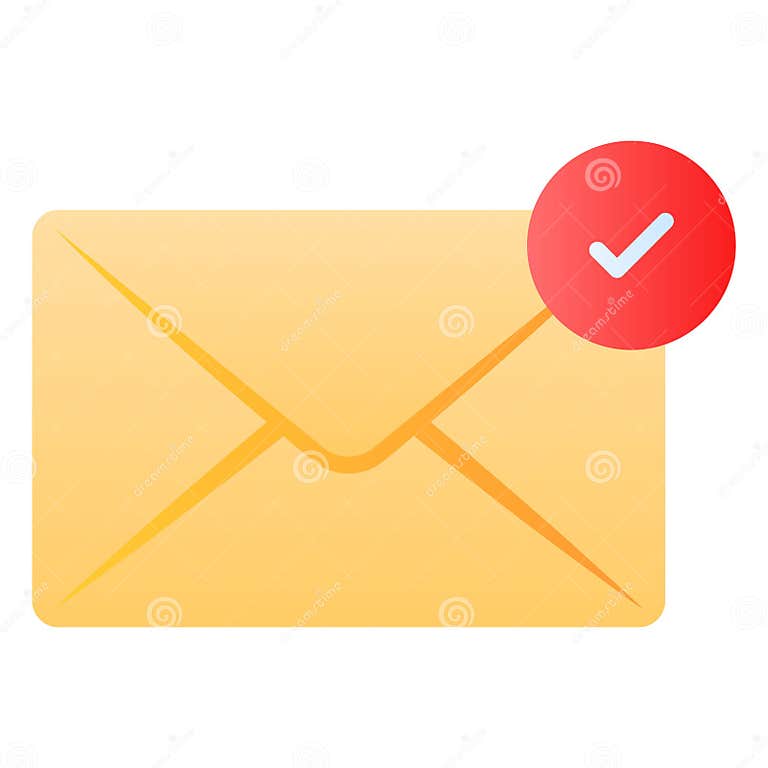 Check Mark Sign on Mail Concept Icon of Checked Mail, Ready To Use ...