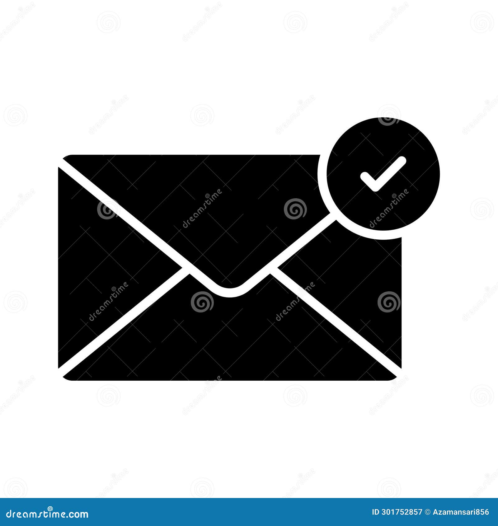 Check Mark Sign on Mail Concept Icon of Checked Mail, Ready To Use ...