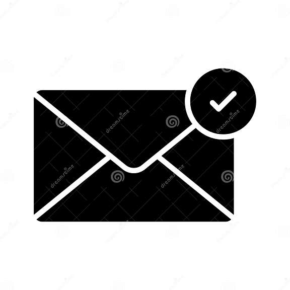 Check Mark Sign on Mail Concept Icon of Checked Mail, Ready To Use ...