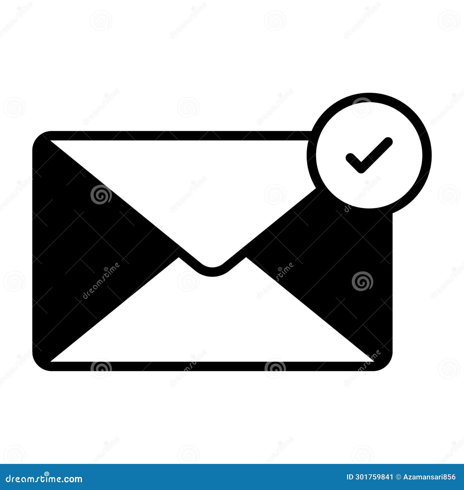 Check Mark Sign on Mail Concept Icon of Checked Mail, Ready To Use ...