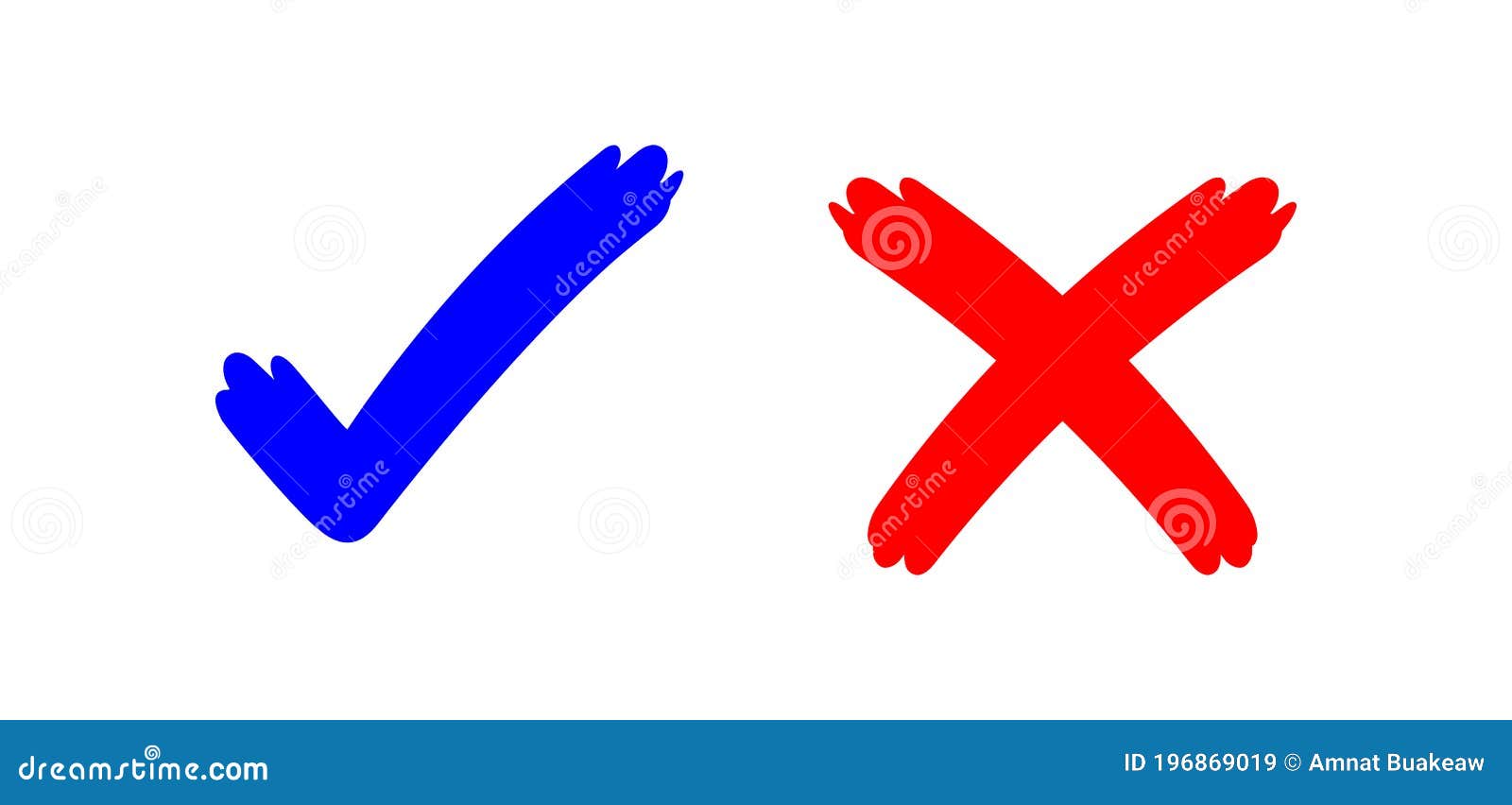Check Mark Sign Right and Wrong for Vote, Tick and Cross Sign ...