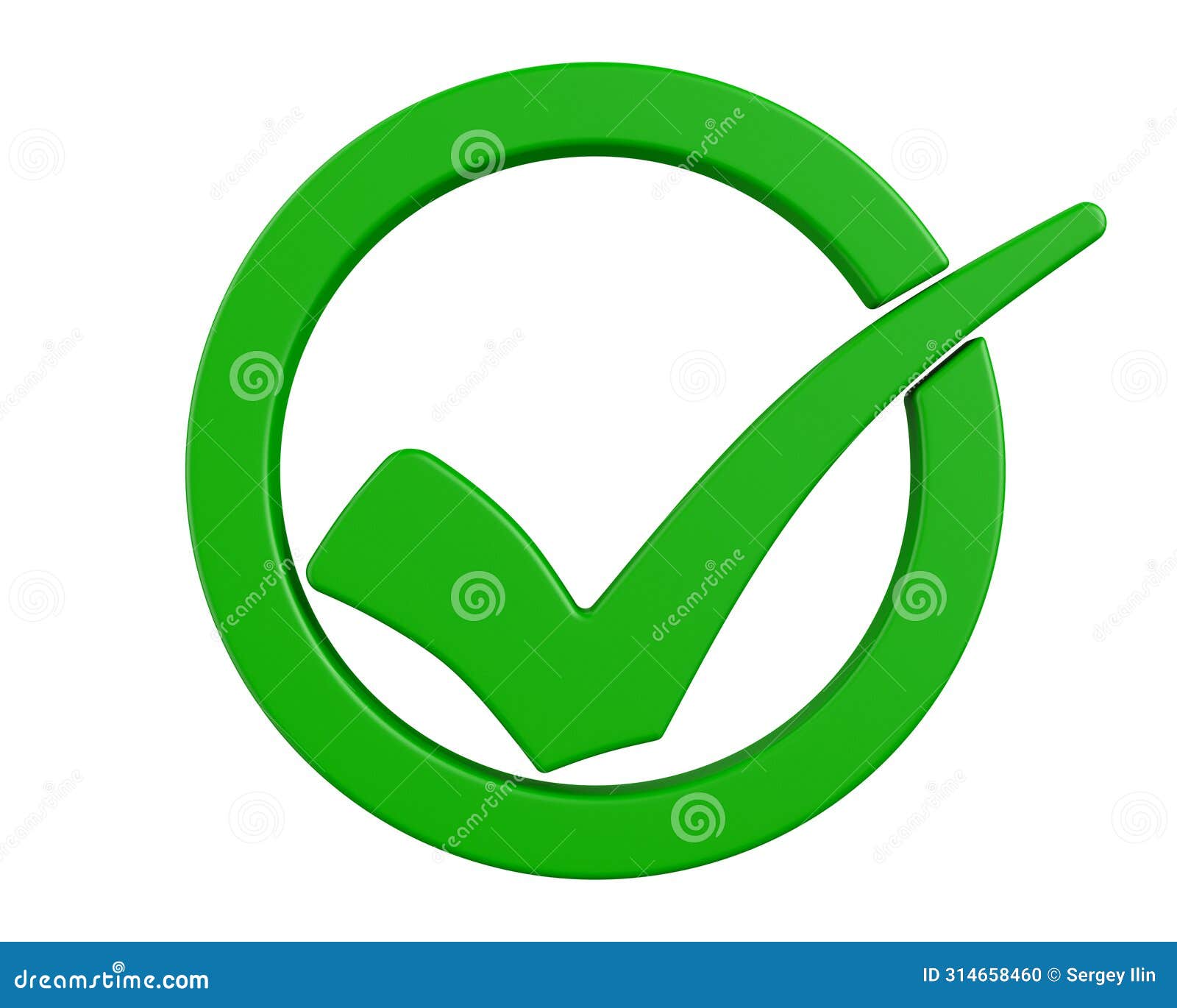 Check Mark Sign on White Background. Isolated 3D Illustration Stock ...