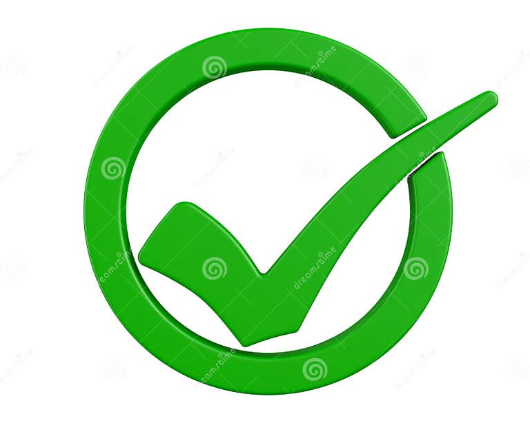 Check Mark Sign on White Background. Isolated 3D Illustration Stock ...