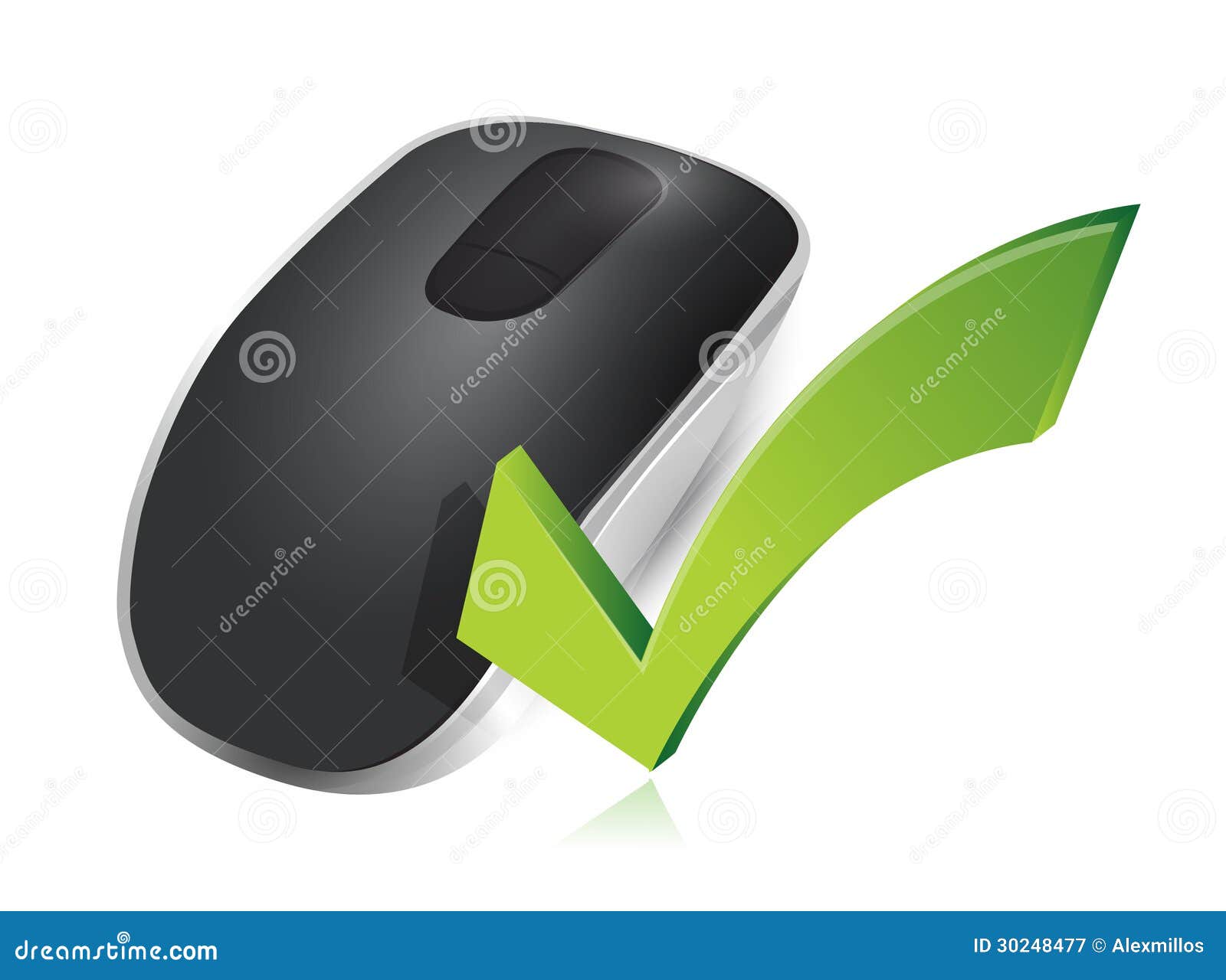 Check Mark Sign and Wireless Computer Mouse Stock Illustration ...