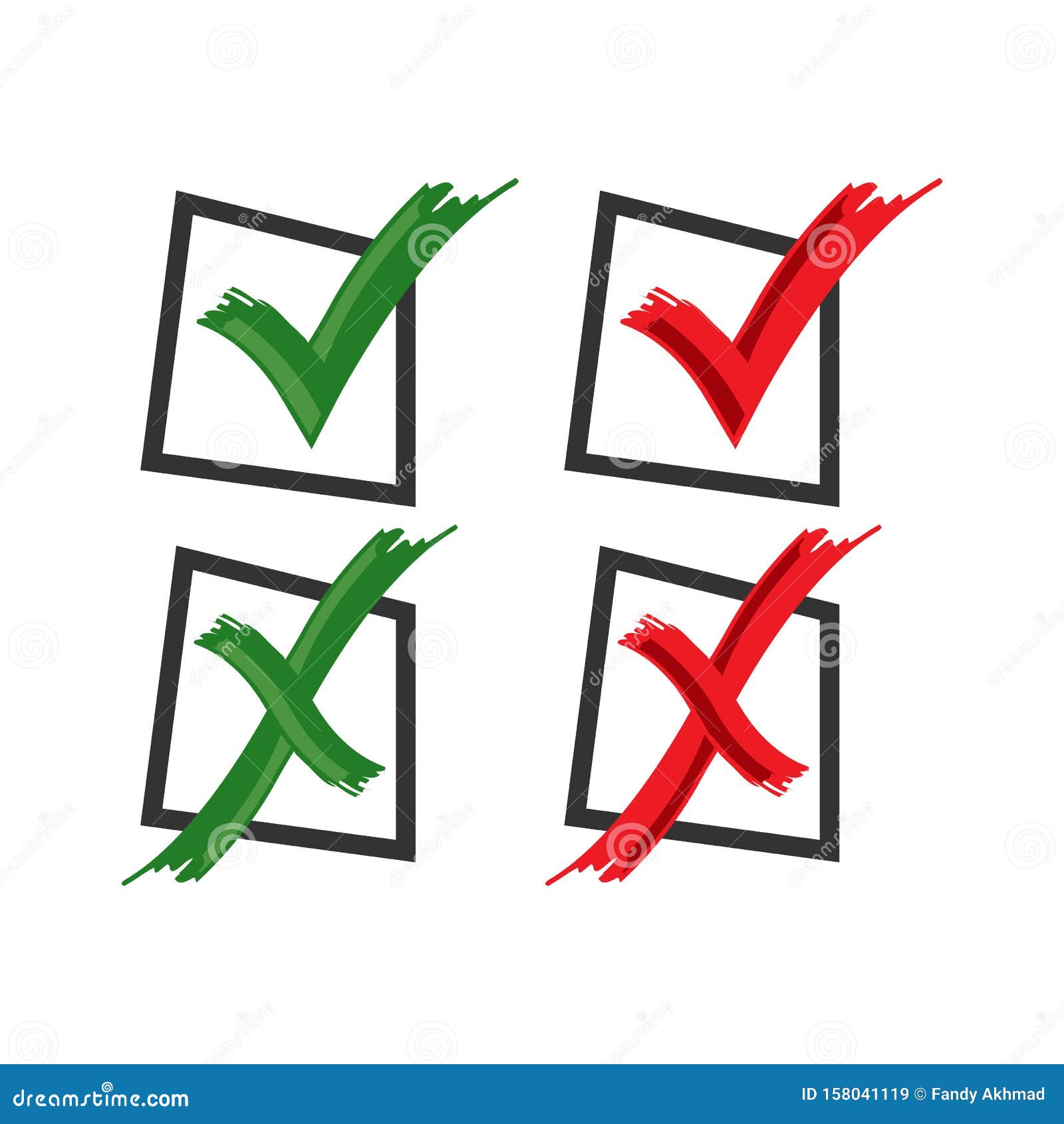 Check Mark Sign. Yes or No Vector Stock Vector - Illustration of choice ...