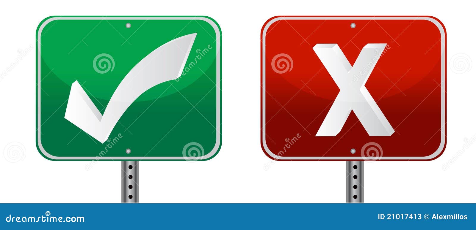 Check and x mark signs stock vector. Illustration of empty - 21017413