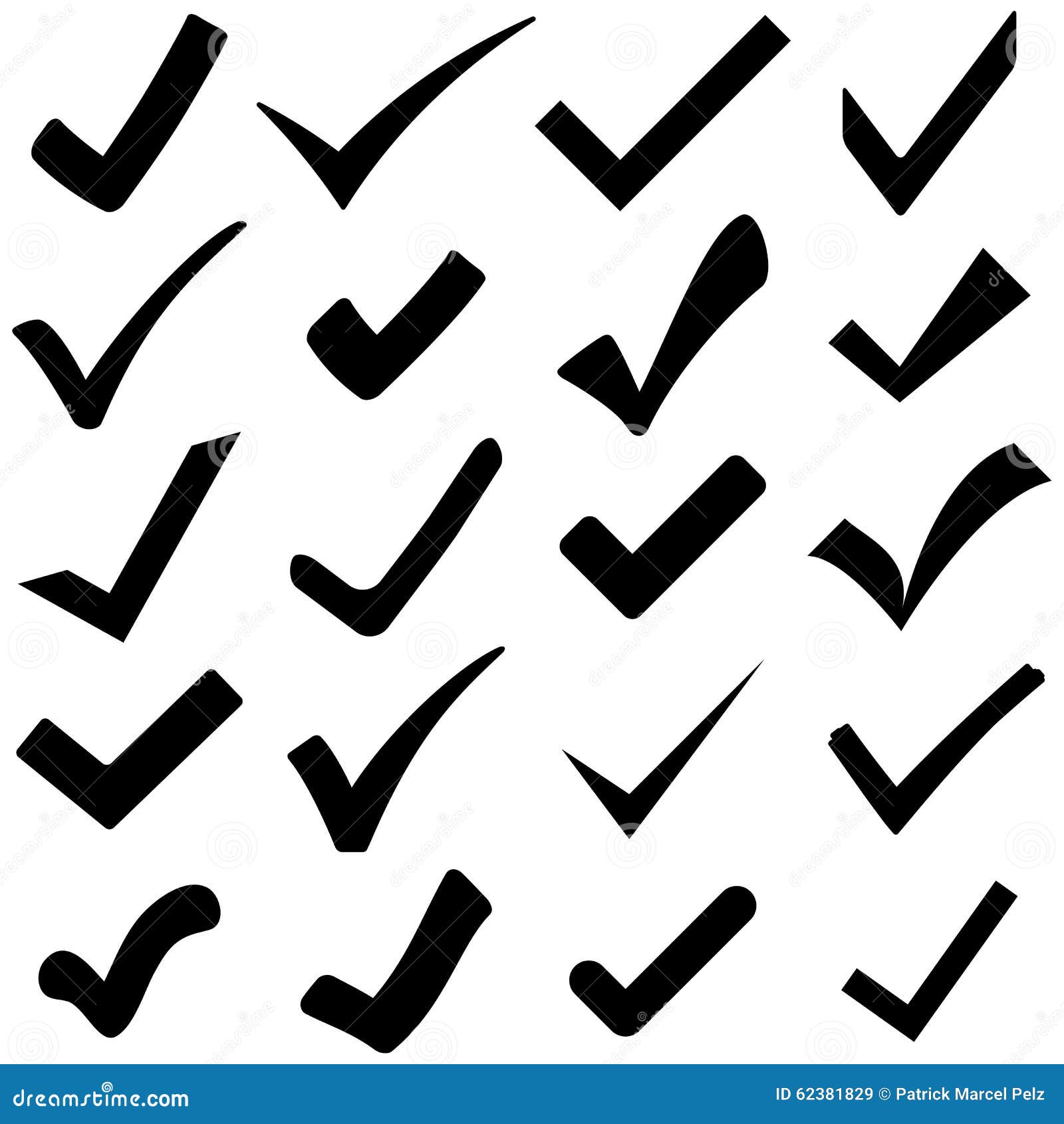 Check mark silhouettes stock vector. Illustration of questionnaire ...