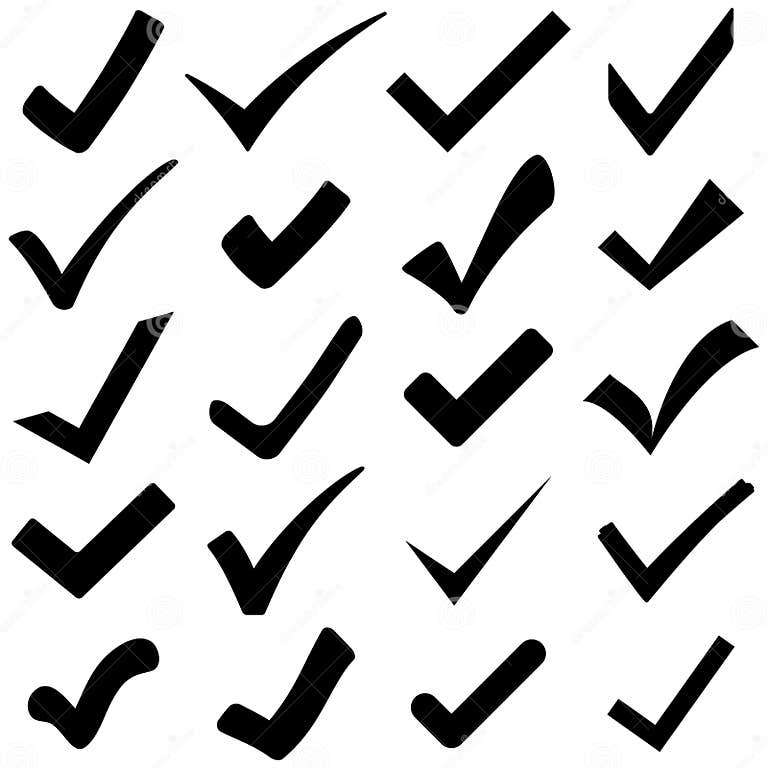 Check mark silhouettes stock vector. Illustration of questionnaire ...