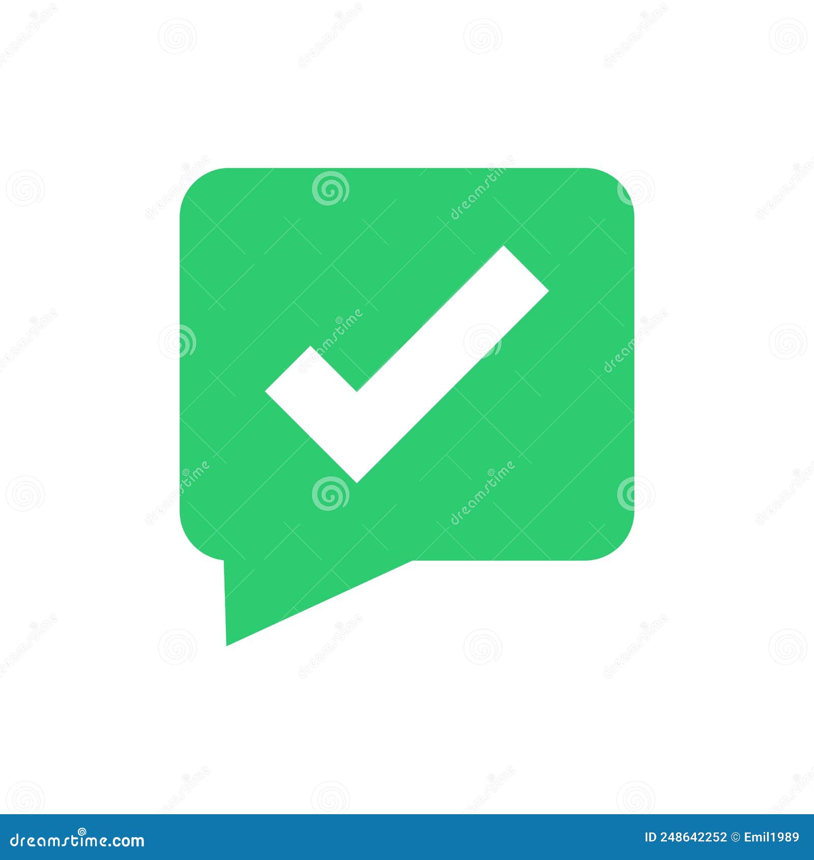 Check Mark in Speech Bubble Icon Stock Illustration - Illustration of ...