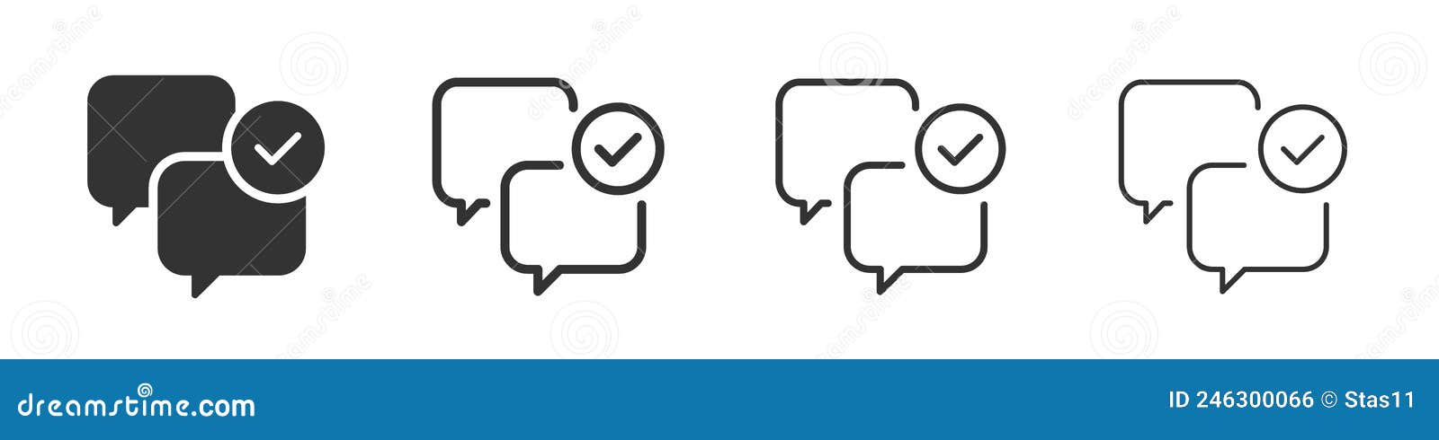 Check Mark Speech Bubble Icons Collection in Two Different Styles and ...