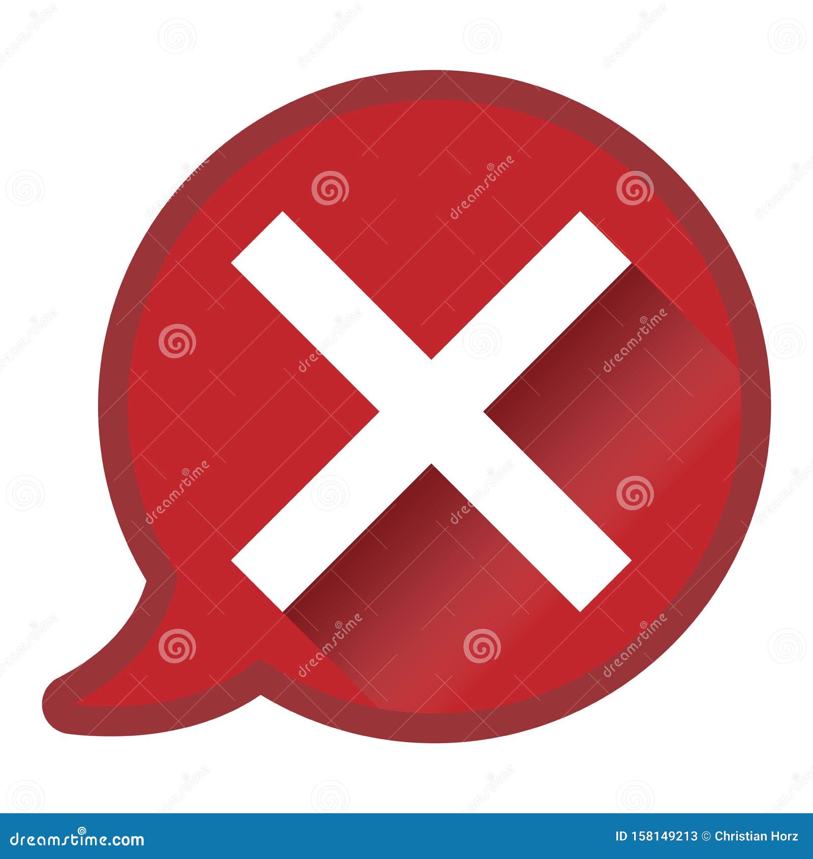 Check Mark in Speech Bubble, Refusal or Rejection Icon or Symbol Stock ...