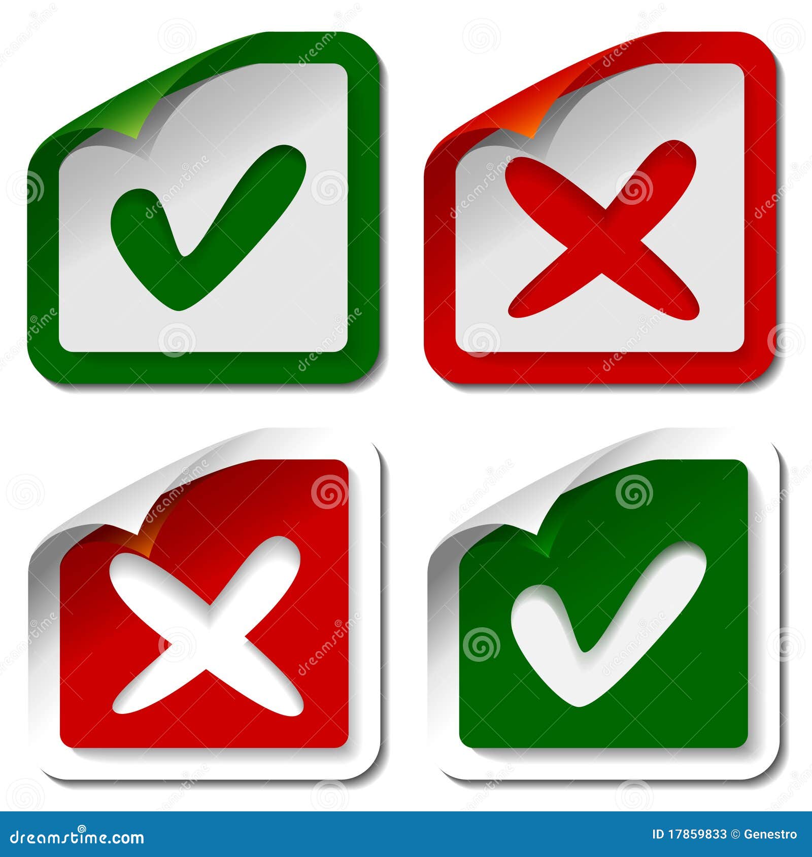 Check mark stickers stock vector. Illustration of positive - 17859833