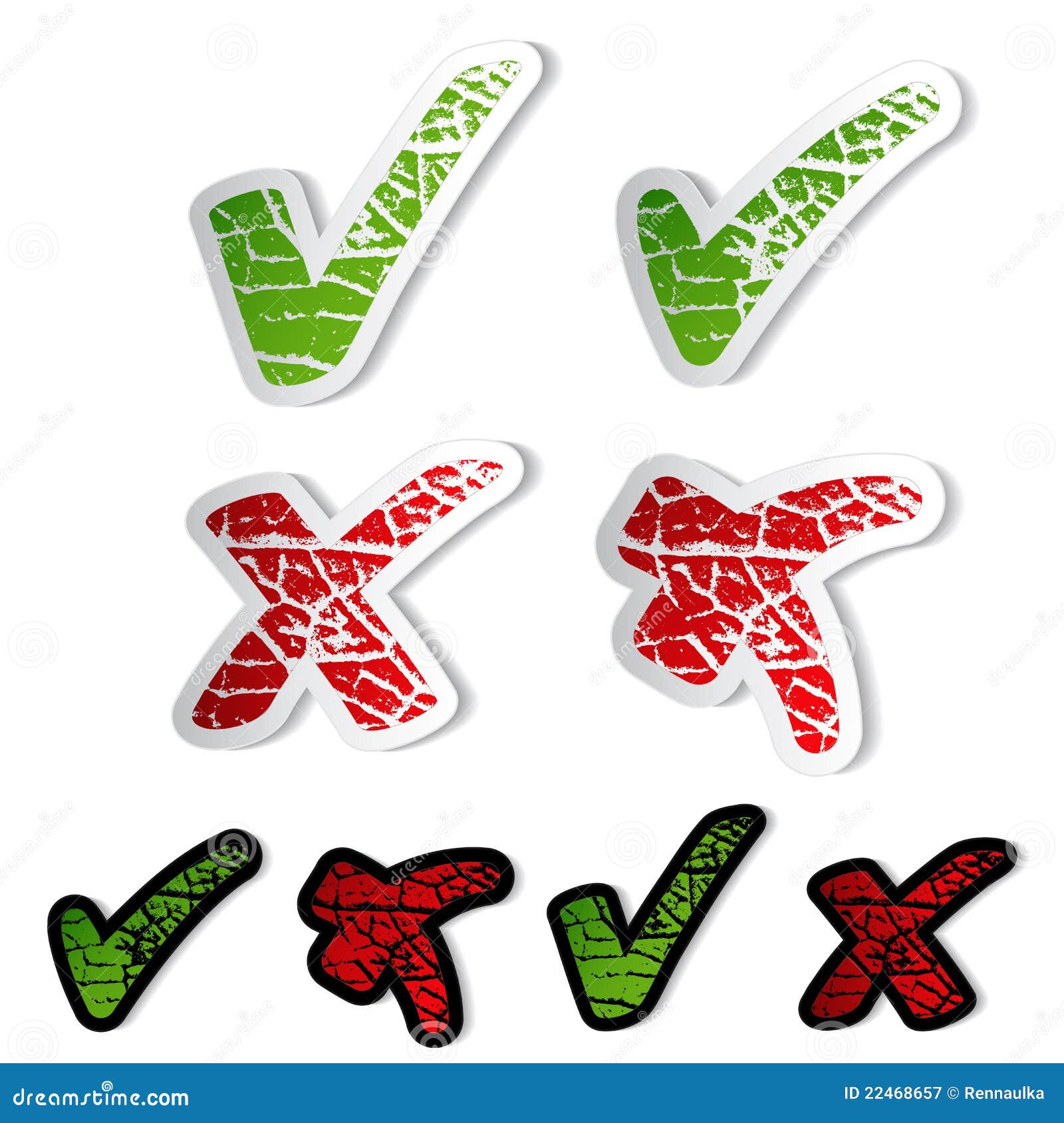 Check Mark Stickers Cartoon Vector | CartoonDealer.com #22468657