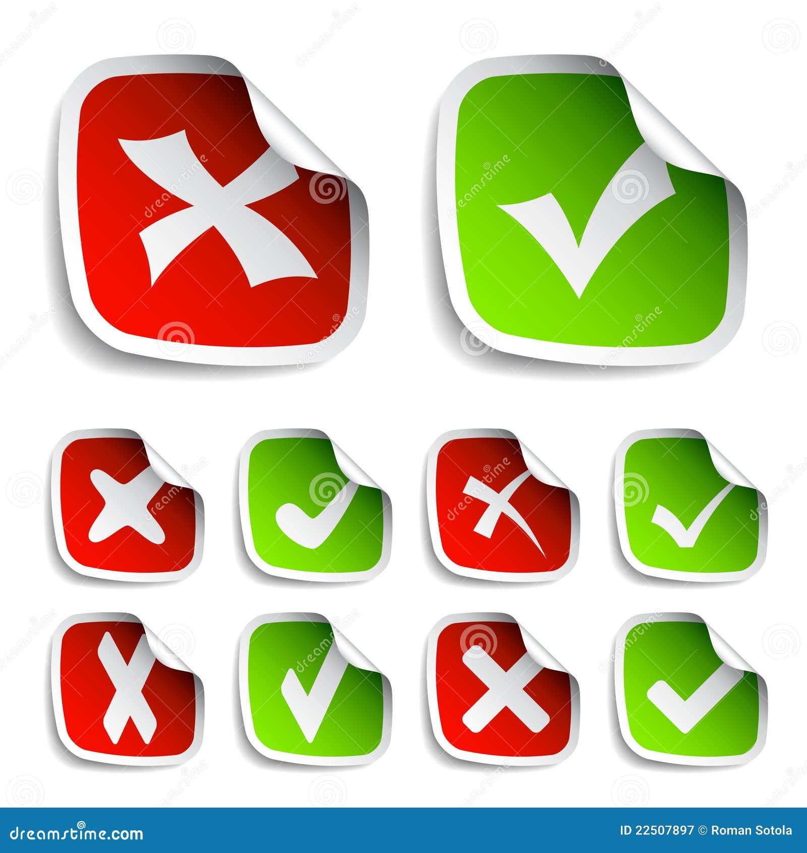 Check Mark Stickers Collection Stock Vector - Illustration of sign ...