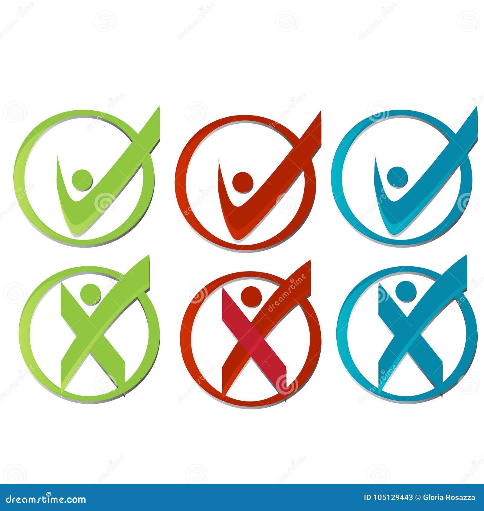 Check Mark Stickers Image Set Vector Design Stock Vector - Illustration ...