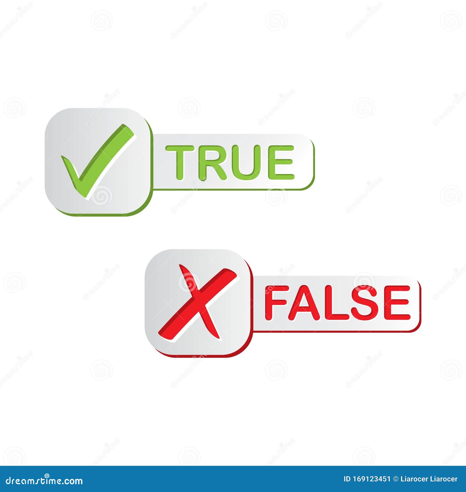 Check Mark Stickers Style Brush. TRUE and FALSE Stock Vector ...